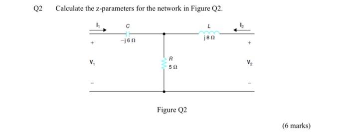 Solved Q2 Calculate the z-parameters for the network in | Chegg.com