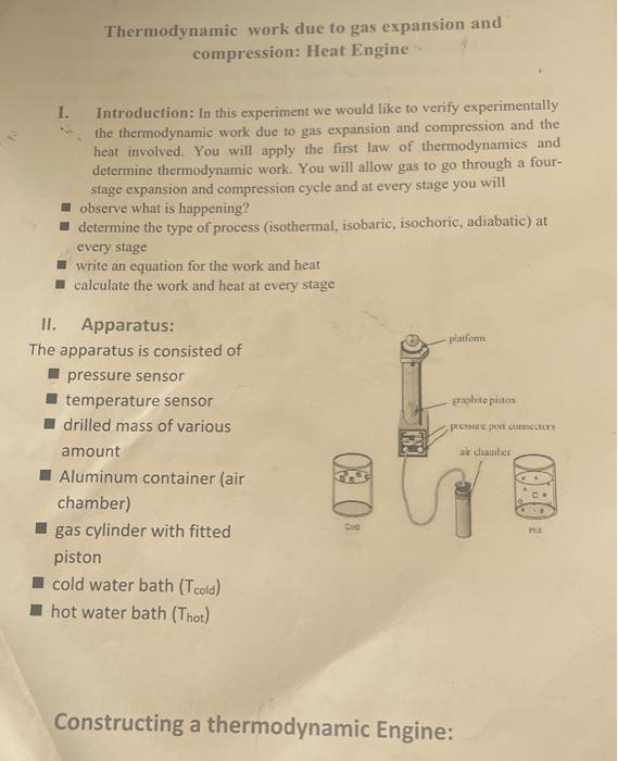 Solved Thermodynamic work due to gas expansion and | Chegg.com