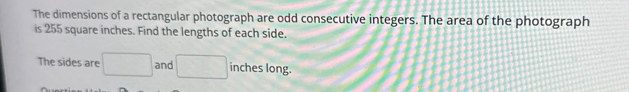 Solved The dimensions of a rectangular photograph are odd | Chegg.com