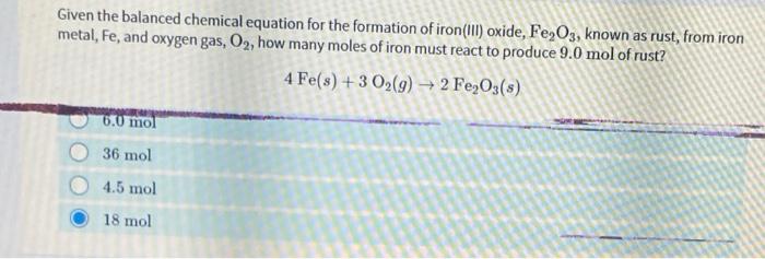 Solved Given the balanced chemical equation for the | Chegg.com
