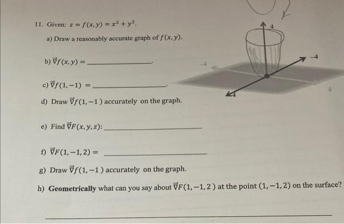 Solved 11. Given: z=f(x,y)=x2+y2. a) Draw a reasonably | Chegg.com Solved 11. Given: z=f(x,y)=x2+y2. a) Draw a reasonably | Chegg.com