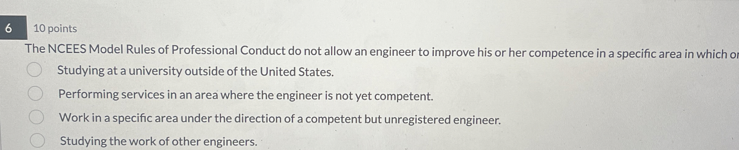 Solved 610 ﻿pointsThe NCEES Model Rules of Professional | Chegg.com