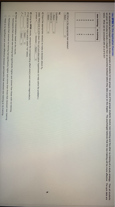 Solved Use SPSS for this Application Exercise: An | Chegg.com