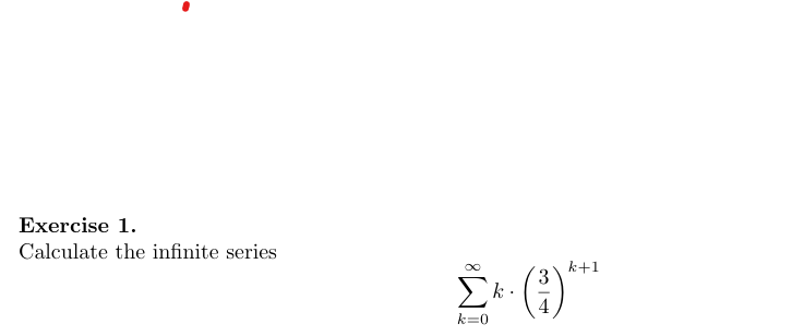 Solved Exercise 1.Calculate the infinite | Chegg.com