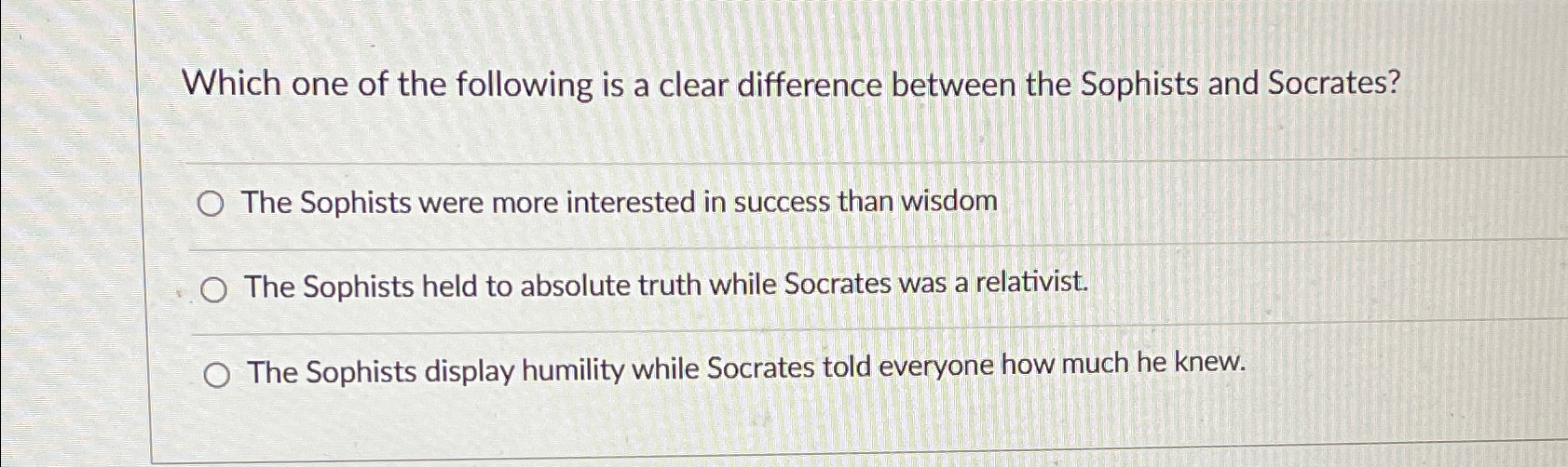 Solved Which one of the following is a clear difference | Chegg.com