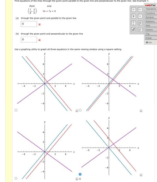 Solved Find equations of the lines through the given point | Chegg.com