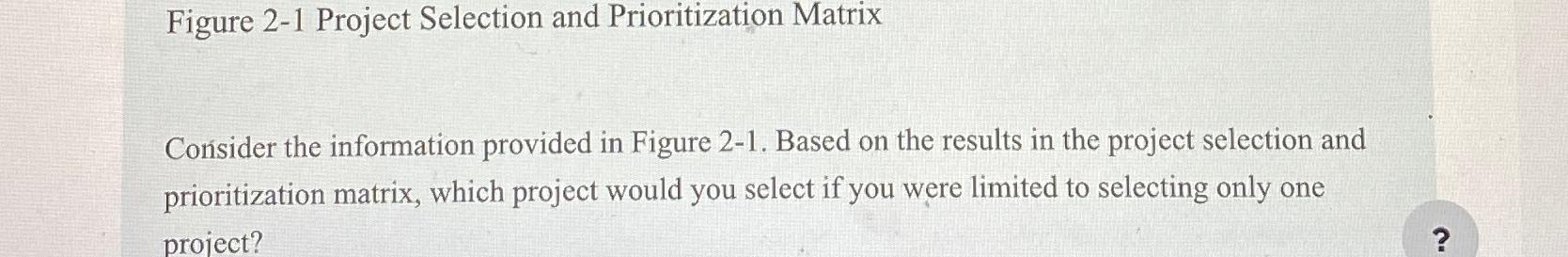 Solved Figure 2-1 ﻿Project Selection and Prioritization | Chegg.com