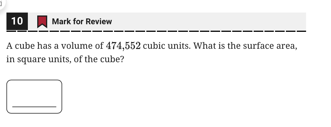 Solved 10Mark for ReviewA cube has a volume of 474,552 | Chegg.com
