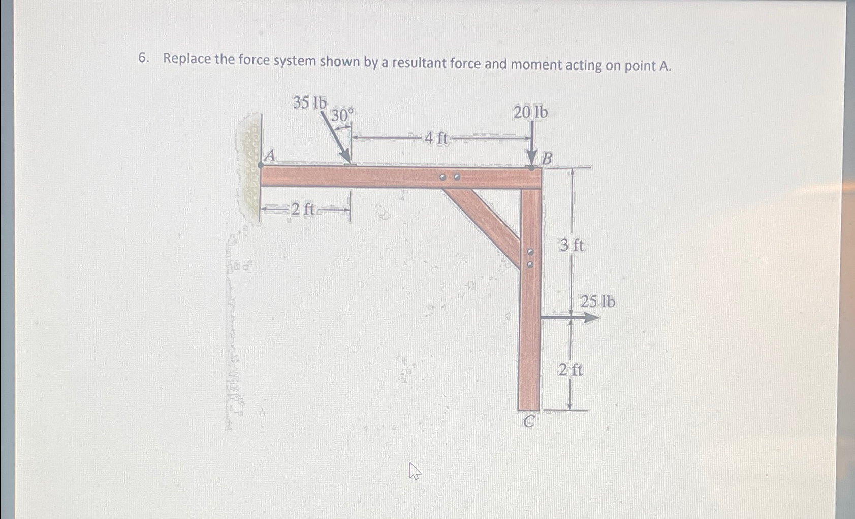 Solved Replace the force system shown by a resultant force | Chegg.com