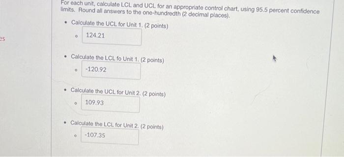 Solved not sure how to find lcl and ucl with the given chart | Chegg.com