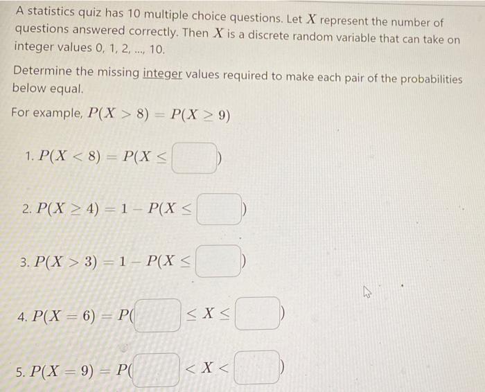 Solved A statistics quiz has 10 multiple choice questions. | Chegg.com