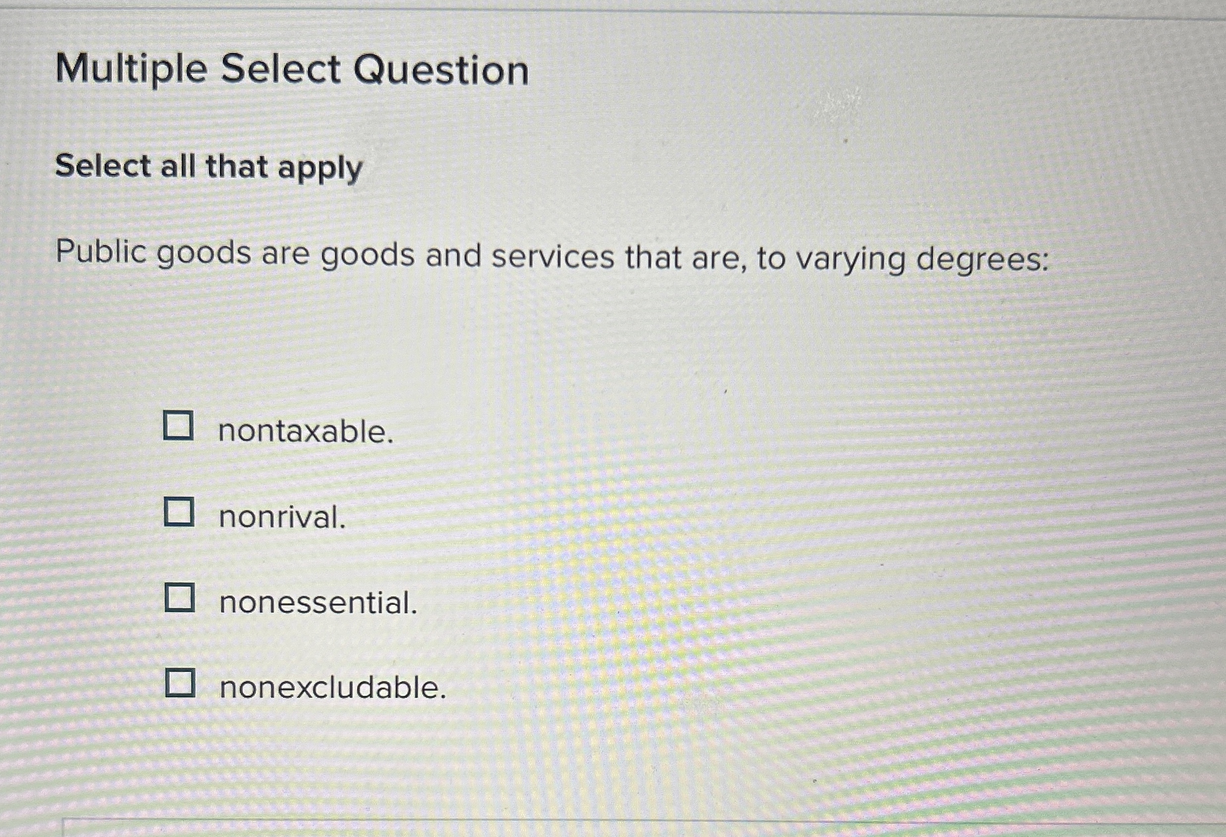 Solved Multiple Select QuestionSelect all that applyPublic | Chegg.com
