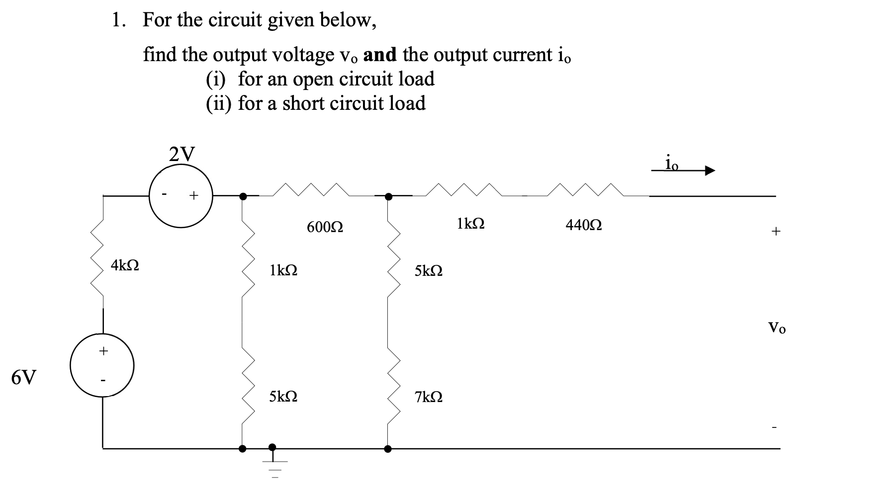 Solved For the circuit given below, find the output voltage | Chegg.com