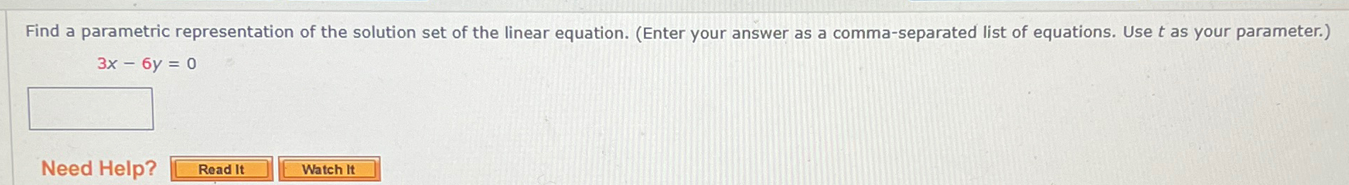 Solved Find a parametric representation of the solution set | Chegg.com