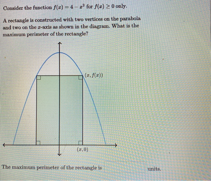 Solved Consider the function f(x) = 4 - for f(c) > 0 only. A | Chegg.com