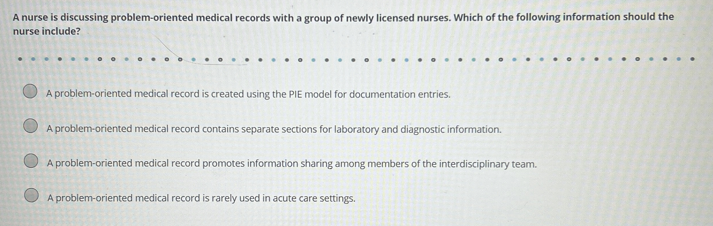 Solved A problem-oriented medical record is created using | Chegg.com