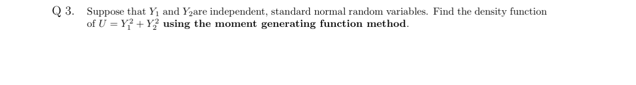 Solved Suppose that Y1 ﻿and Y2 ﻿are independent, standard | Chegg.com
