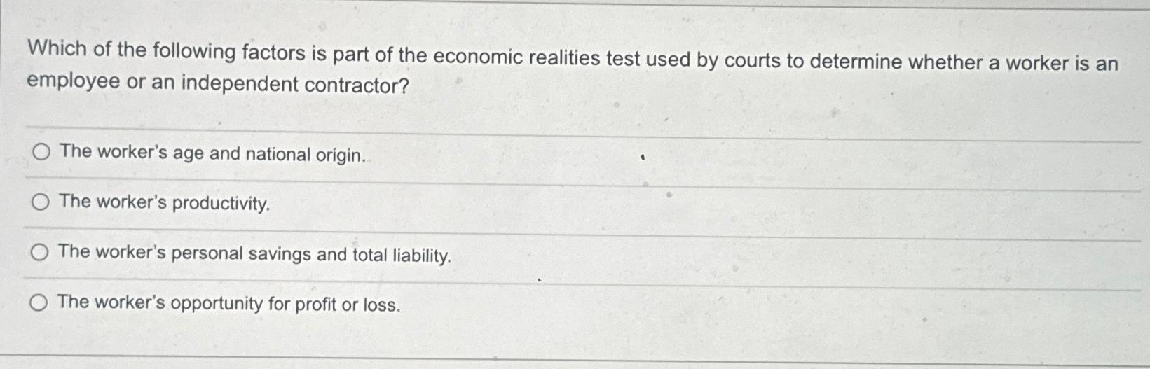 Solved Which of the following factors is part of the | Chegg.com
