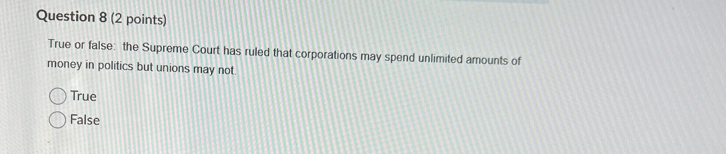 Solved Question 8 (2 ﻿points)True or false: the Supreme | Chegg.com