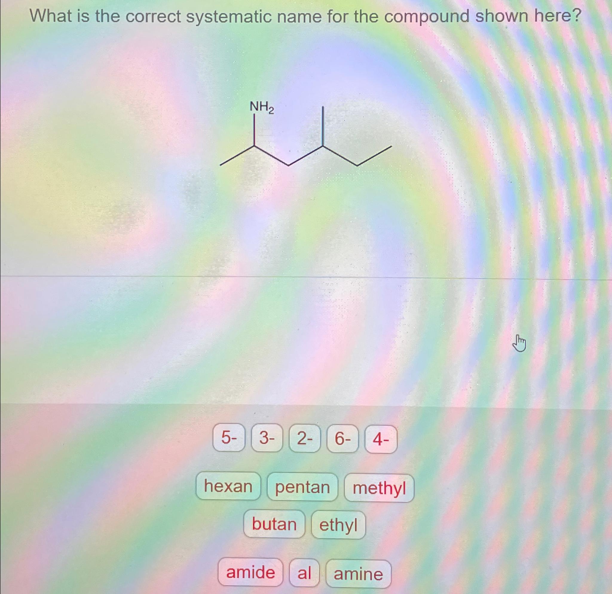 Solved What is the correct systematic name for the compound | Chegg.com
