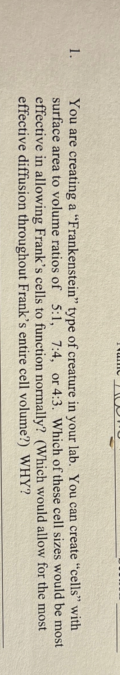Solved You are creating a "Frankenstein" type of creature in | Chegg.com
