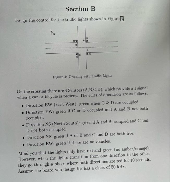 Solved Design the control for the traffic lights shown in | Chegg.com