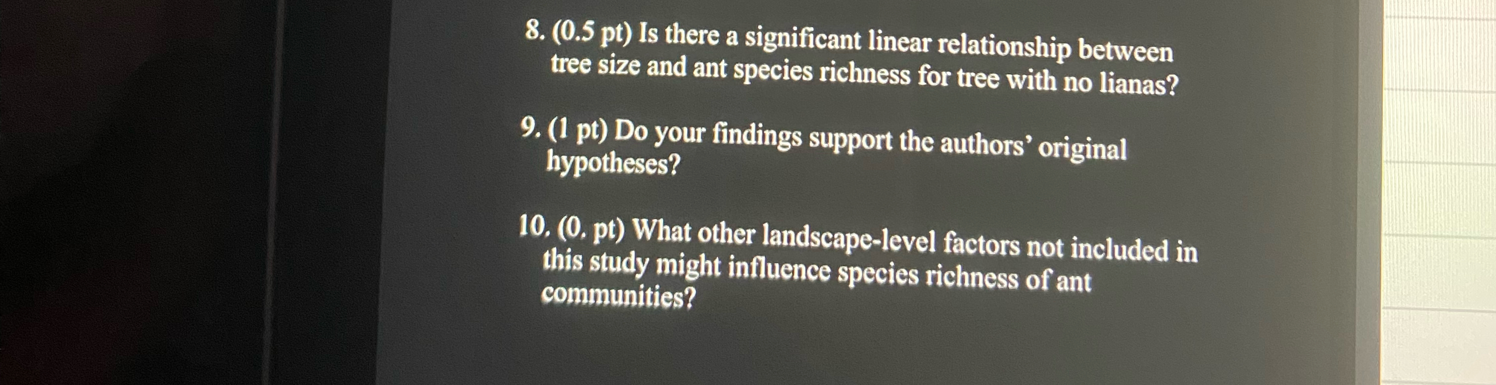 Solved (0.5pt) ﻿Is there a significant linear relationship | Chegg.com