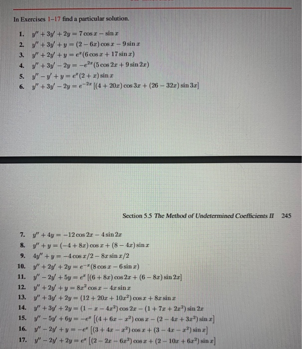 Solved In Exercises 1-17 find a particular solution. 1. y' + | Chegg.com