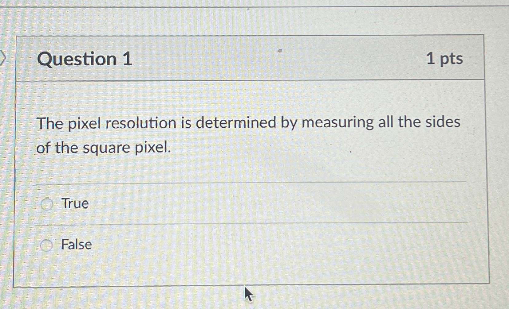 Solved Question 11 ﻿ptsThe pixel resolution is determined by | Chegg.com