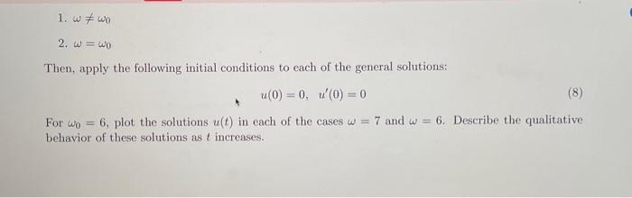 Solved Problem 4: Undamped Driven Harmonic Oscillator. | Chegg.com