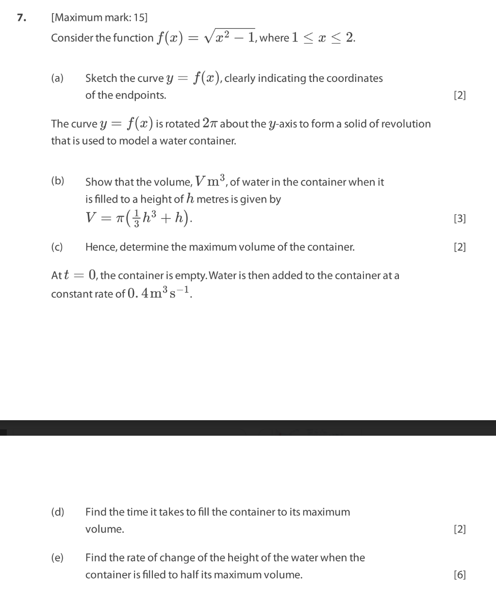 Solved [Maximum ﻿mark: 15]Consider the function f(x)=x2-12, | Chegg.com