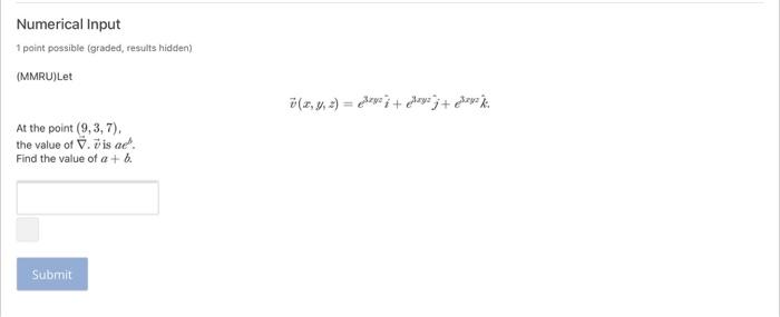 Solved Numerical Input 1 point possible (graded, results | Chegg.com