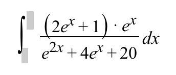 Solved (2eX+1) et - dx e2x + 4eX + 20 de | Chegg.com