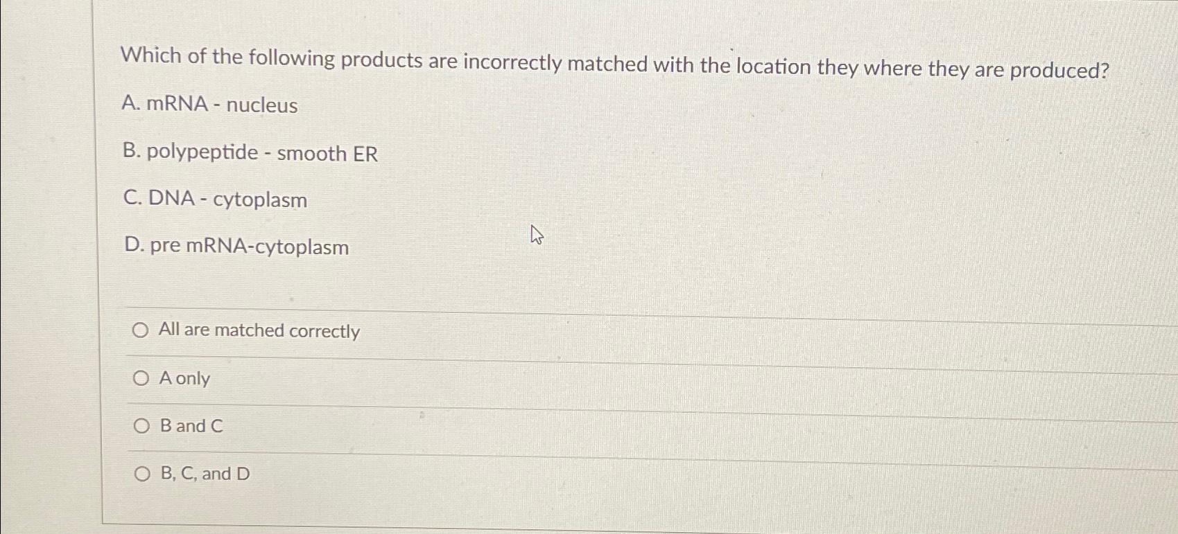 Solved Which of the following products are incorrectly | Chegg.com
