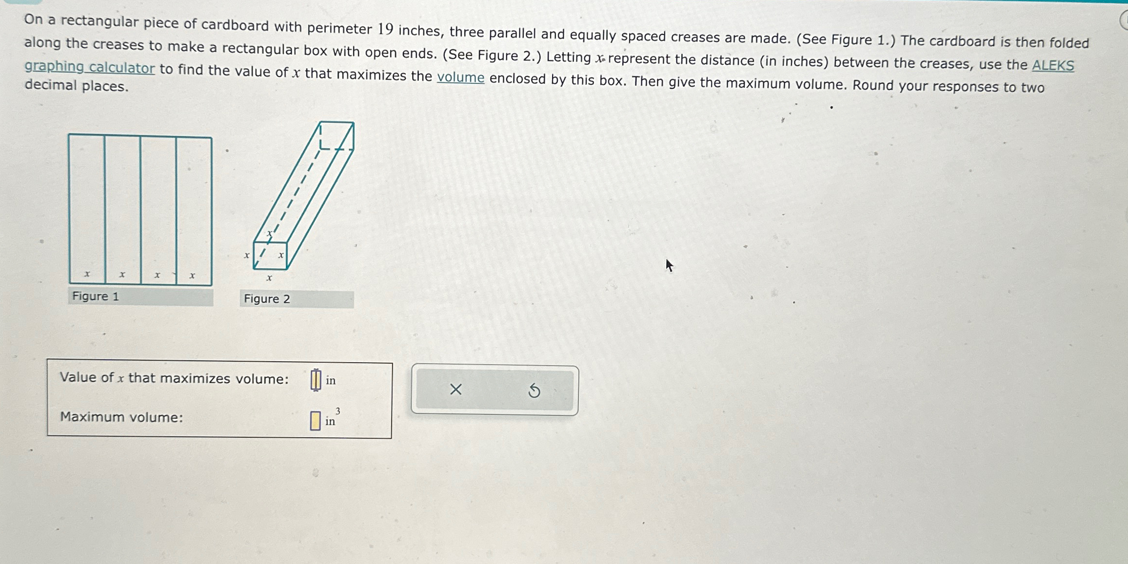 Solved On a rectangular piece of cardboard with perimeter 19 | Chegg.com