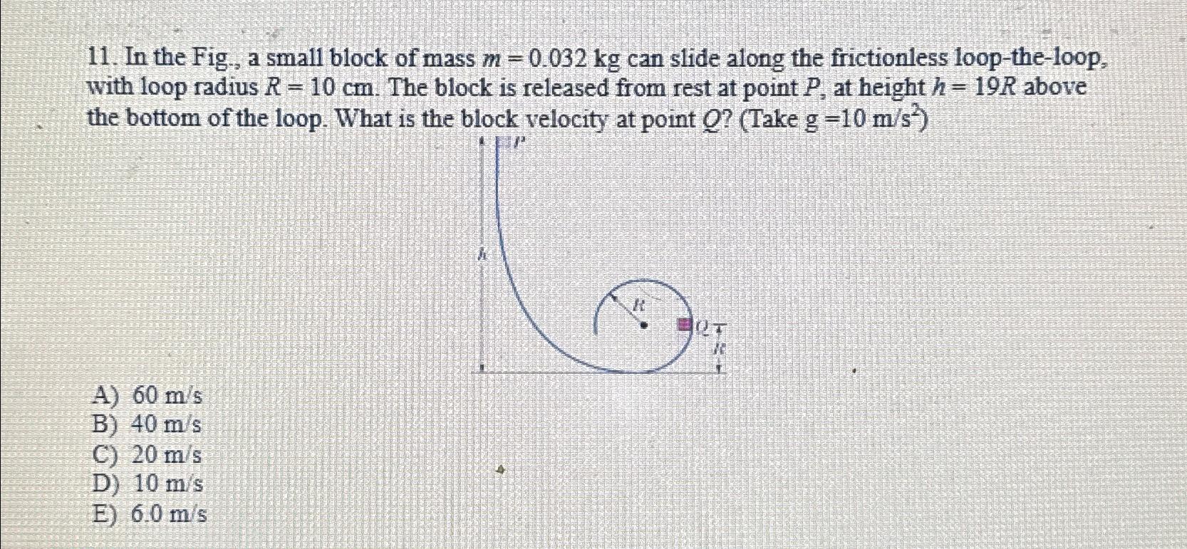 Solved In the Fig., a small block of mass m=0.032kg ﻿can | Chegg.com