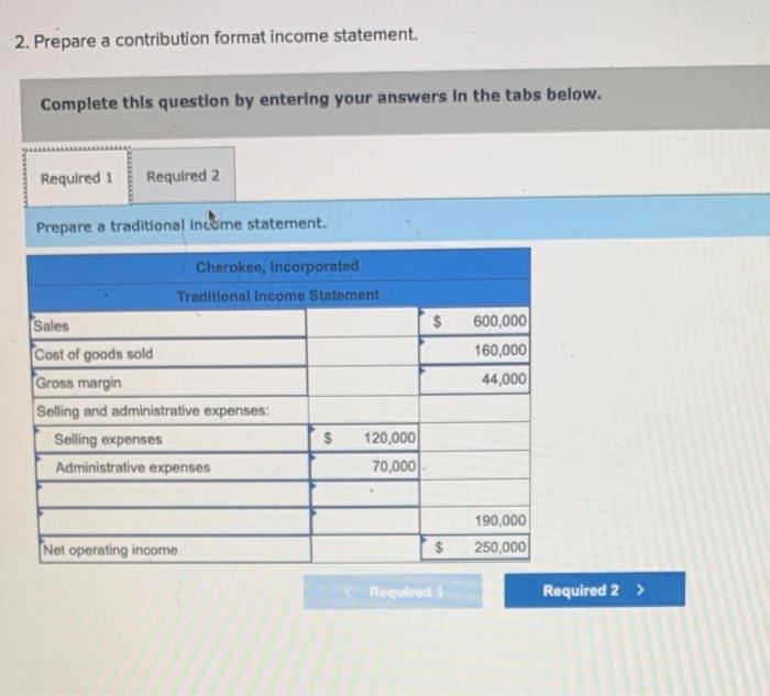 Solved Exercise 1-6 (Static) Traditional and Contribution | Chegg.com
