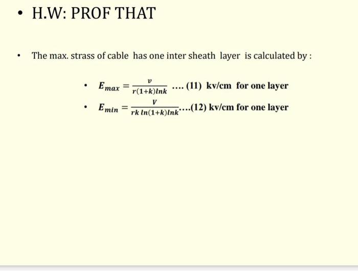 Solved The max. strass of cable has one inter sheath layer | Chegg.com