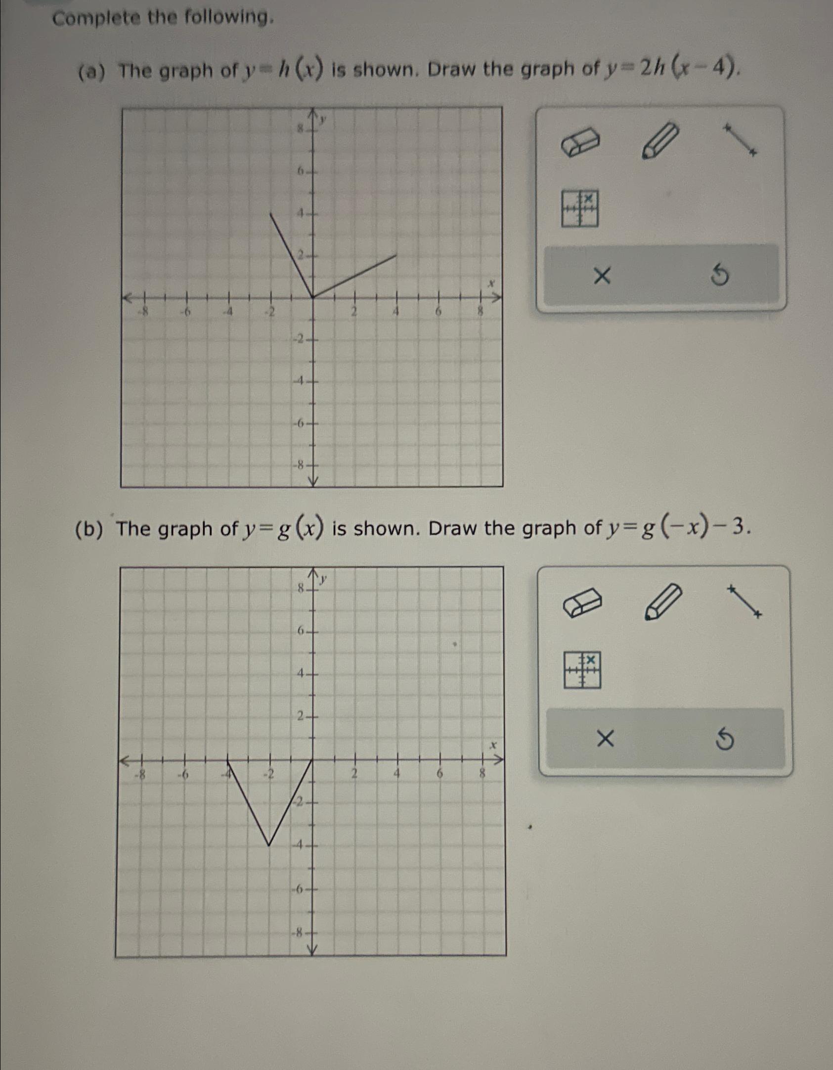 Solved Complete the following.(a) ﻿The graph of y=h(x) ﻿is | Chegg.com