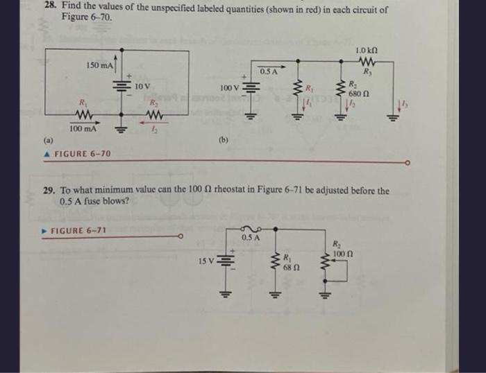 Solved 28. Find the values of the unspecified labeled | Chegg.com