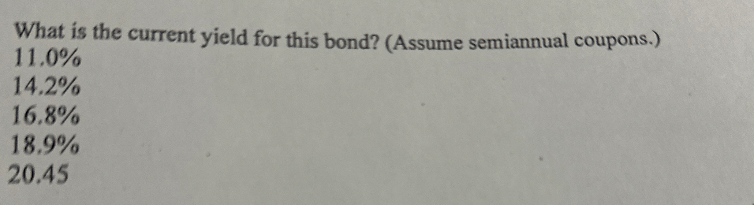 Solved What is the current yield for this bond? (Assume | Chegg.com