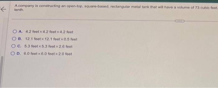 Solved A company is constructing an open-top, square-based, | Chegg.com