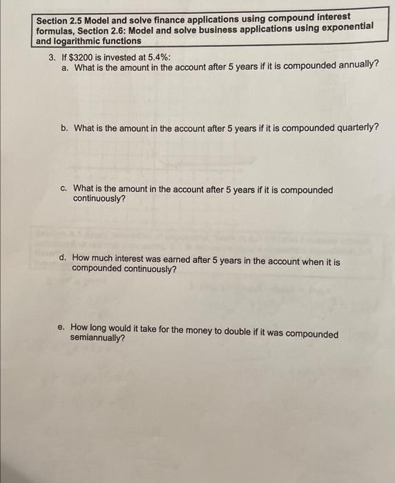 Solved Section 2.5 Model and solve finance applications | Chegg.com