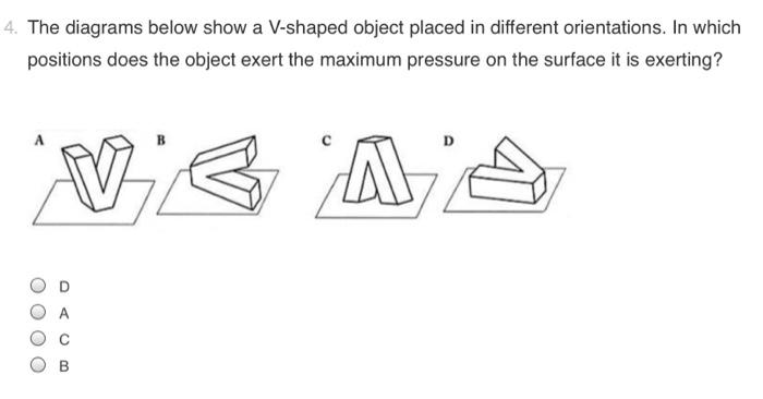 Solved 4. The diagrams below show a V-shaped object placed | Chegg.com