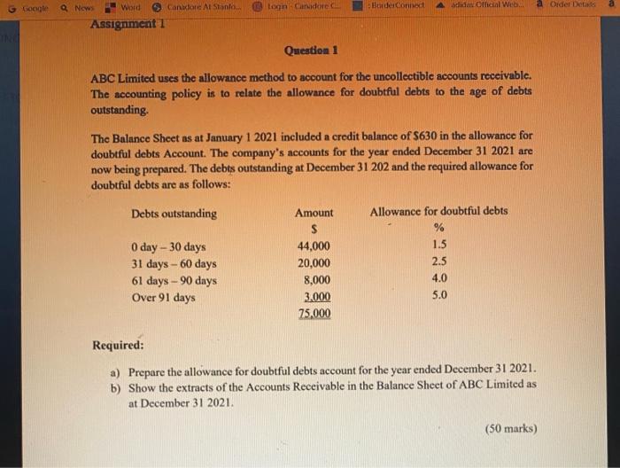 Solved Word Canadore At Stanto... Login Canadore C Border | Chegg.com