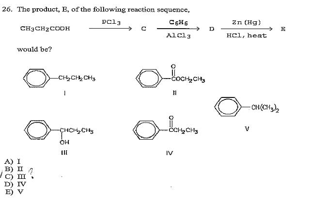 Solved The product, E, of the following reaction sequence, | Chegg.com