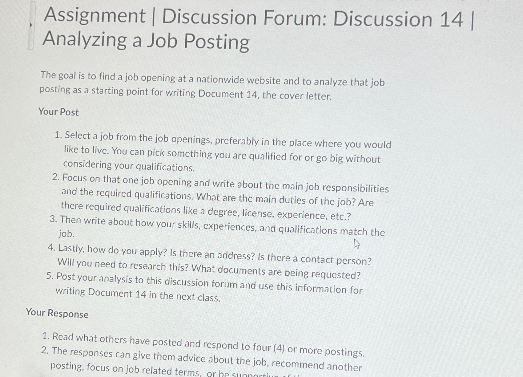 Solved Assignment | ﻿Discussion Forum: Discussion 14 | Chegg.com