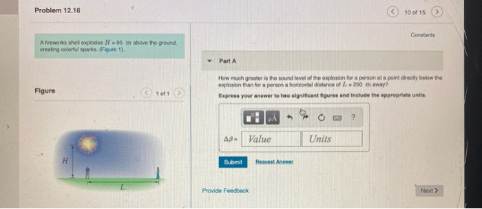 Solved Problem 12.16 10 of 15 Constants A fireworks shell | Chegg.com