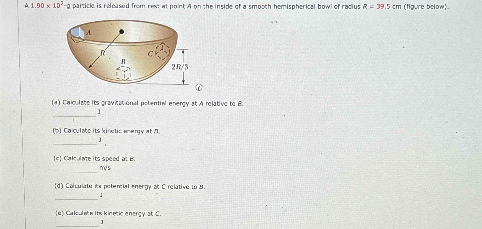 Solved A 1.90×102-g ﻿particle is released from rest at point | Chegg.com