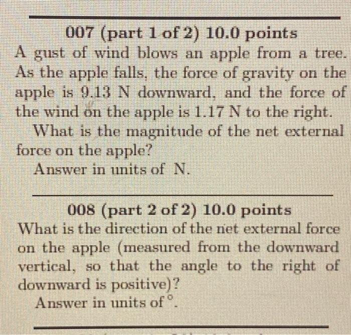 Solved 017 (part 1 of 2 ) 10.0 points An elevator | Chegg.com